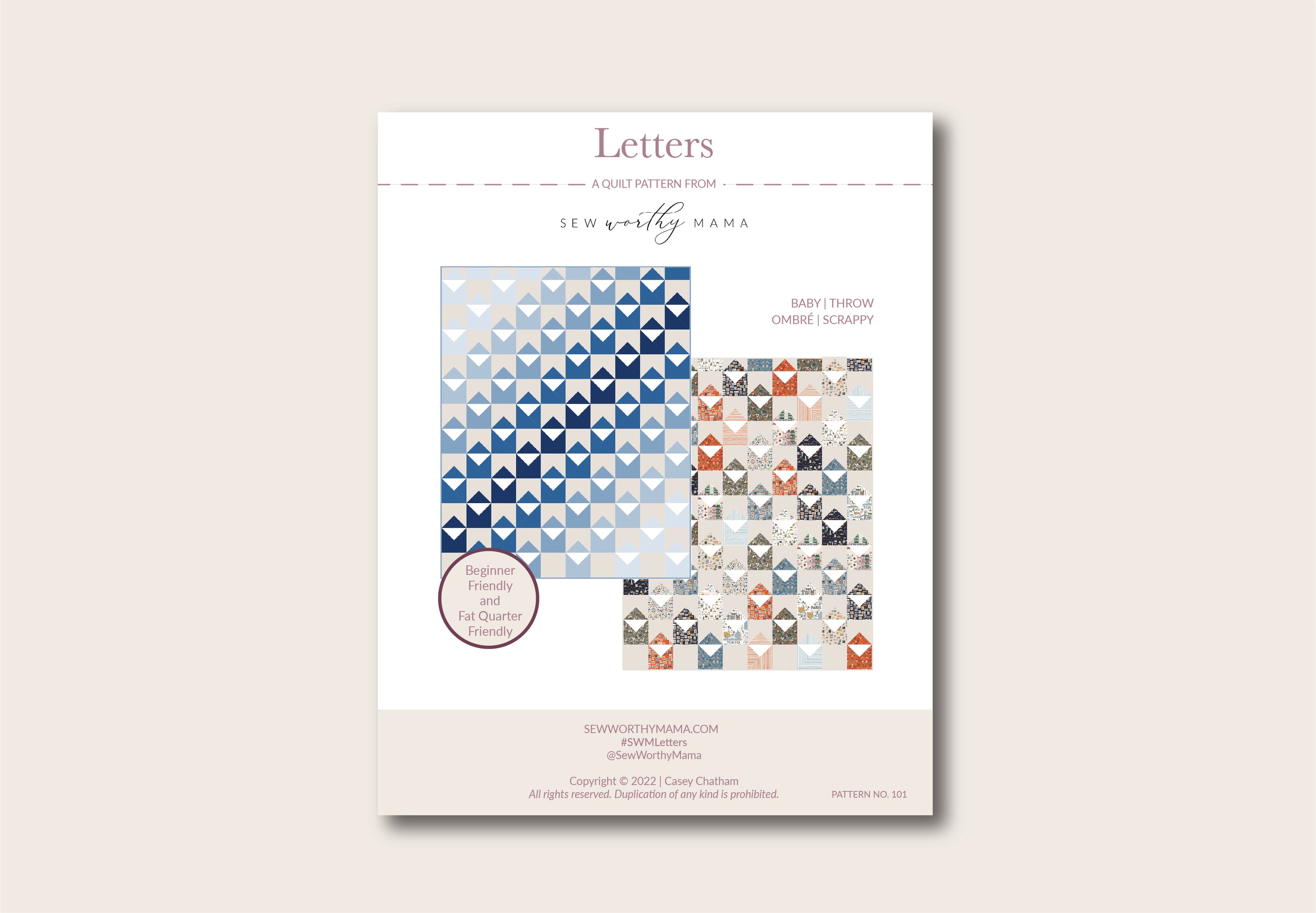 Letters Quilt Pattern PDF - Meaningful Kinship Quilt | Instant Download ...
